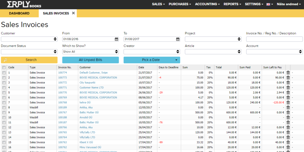 Small Bussiness in ERPLY Books - ERPLY Books Accounting