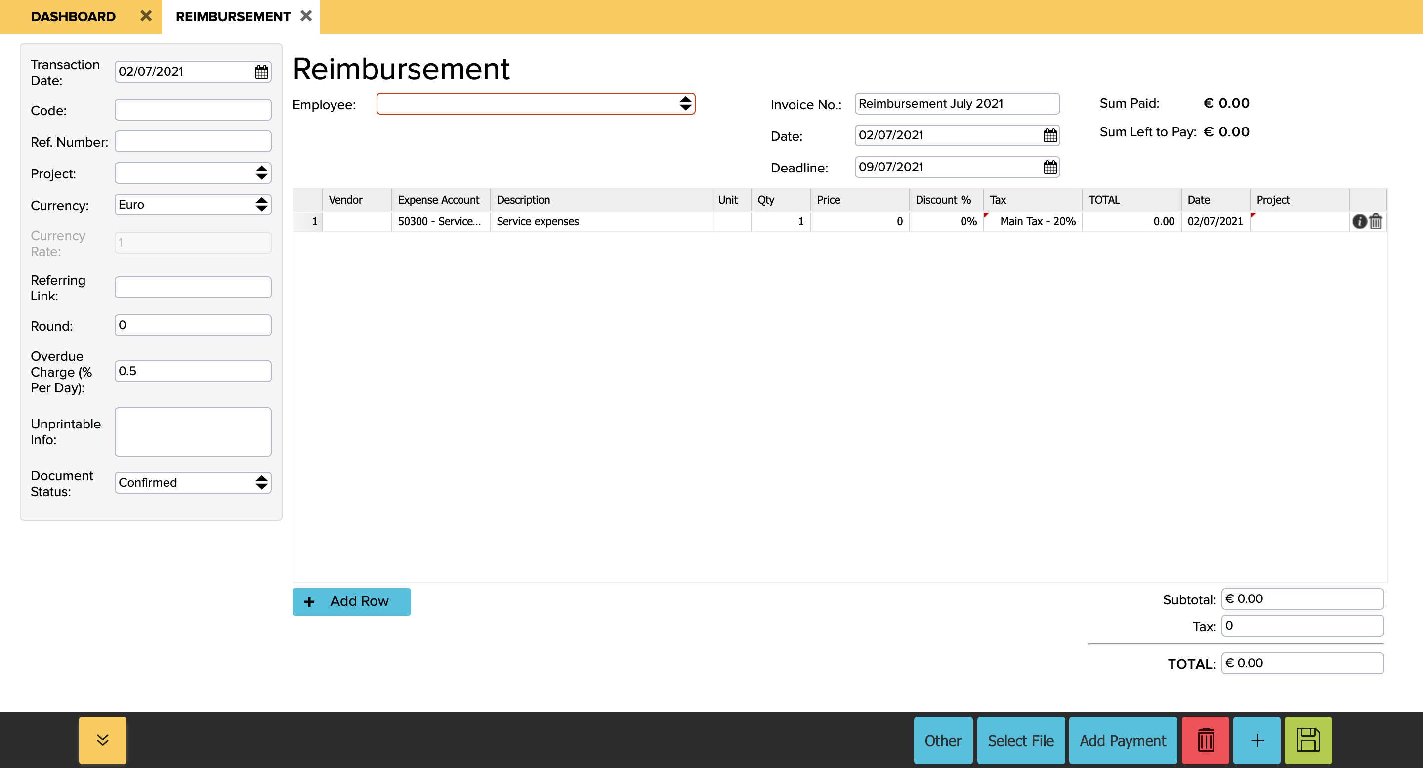 Reimbursement - ERPLY Books online accounting software