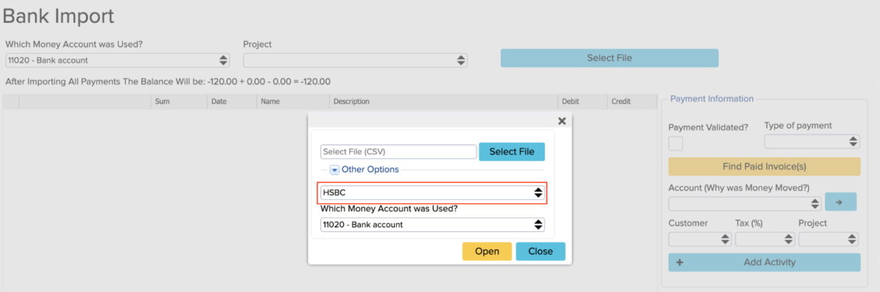 Bank statement editing - ERPLY Books Accounting Software
