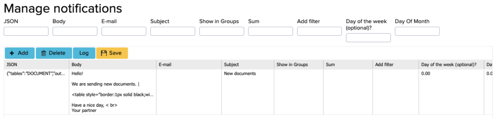 Automatic email notifications - ERPLY Books